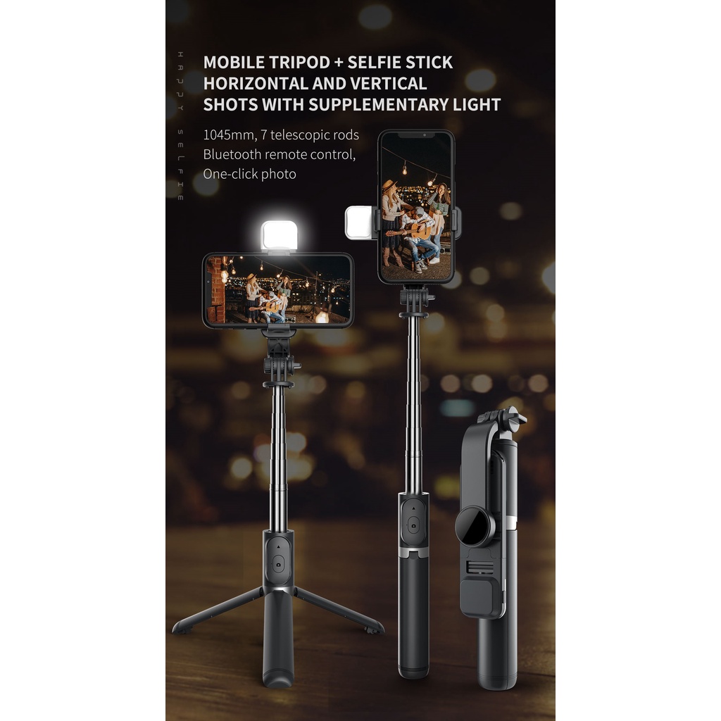 Bluetooth-compatible Selfie Stick Foldable Mini Tripod Shutter Remote ...