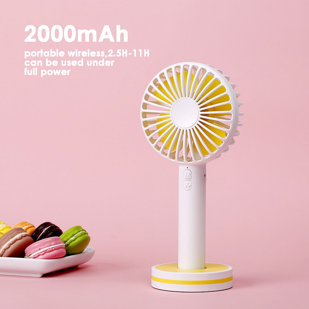 Macaron Handheld Fan USB Rechargeable Mini Summer Cooling Fan 2000mAh 3 ...