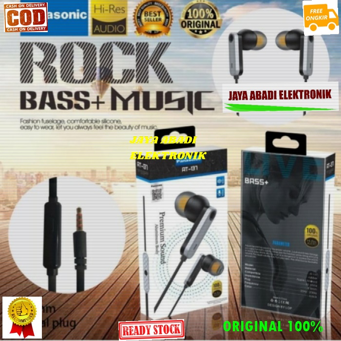 Original PANASONIC HANDSFREE DOUBLE BASS DUAL SUPER BASS HEADSET MIC ...