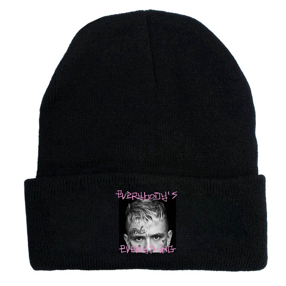 Lil Peep beanie cap for women Sad boy face knitted hat men winter hip ...