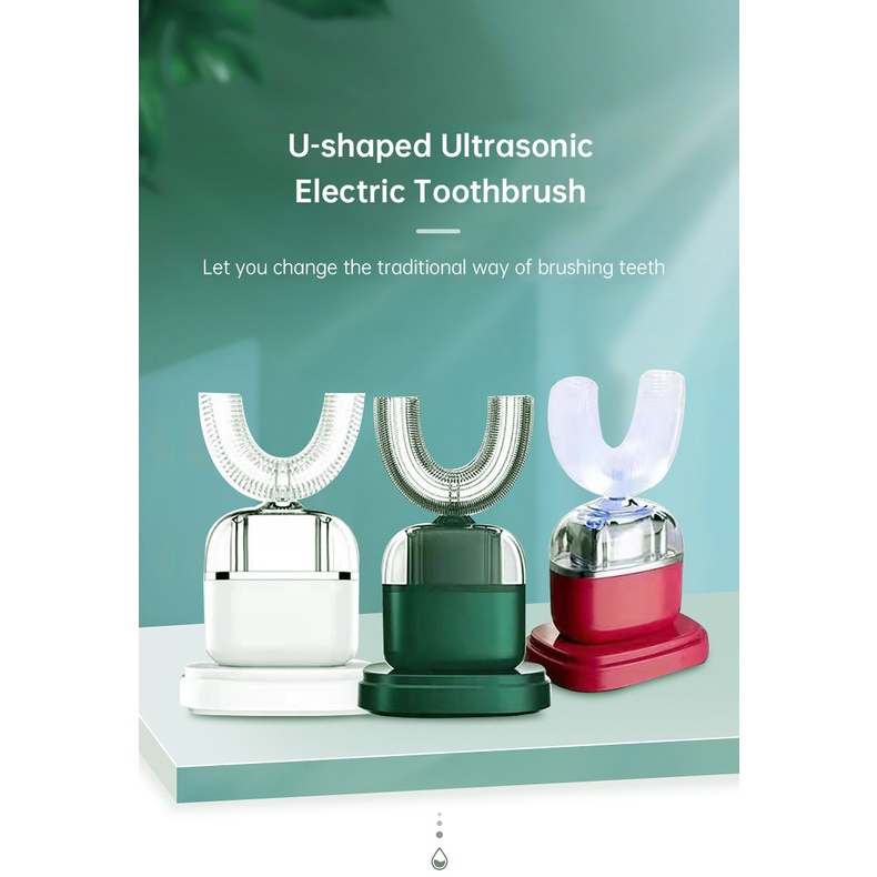 U Shaped Ultrasonic Tooth Brush Sonic Electric Toothbrush 360 Degrees ...