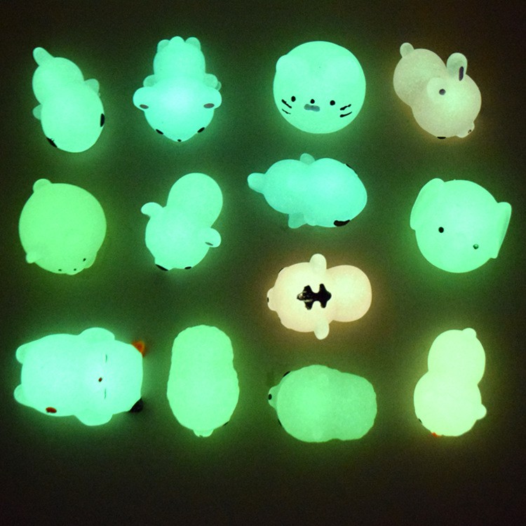 10pcs Glow in Dark Animal Squish Squishy Toys Set Stress Ball ...