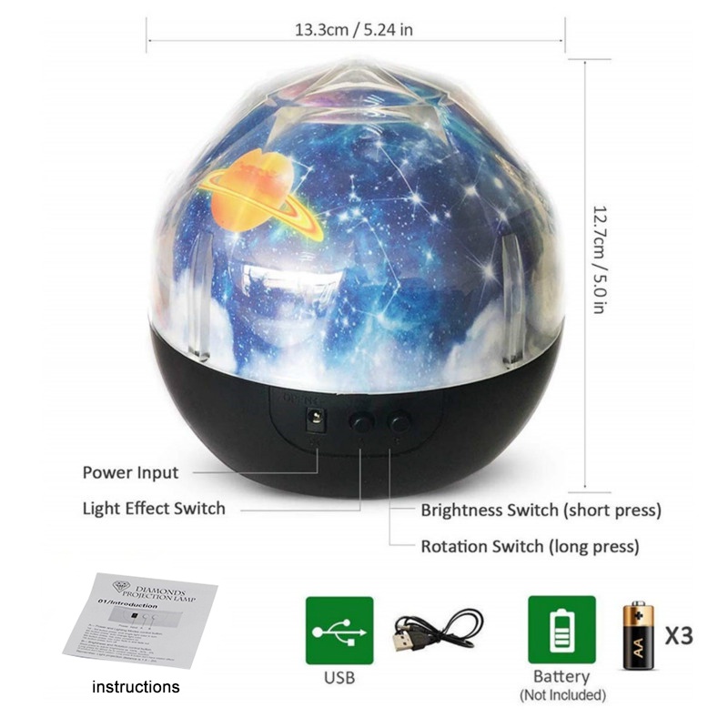 Galaxy Star Projector Universe Star Night Lamp Creative Magic House ...