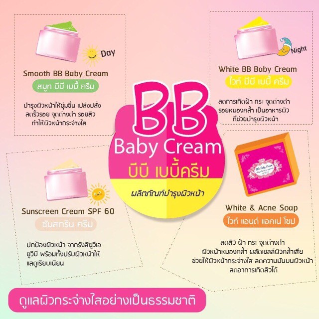 BB Baby Cream ขนาด 3 กรัม บีบี เบบี้ครีม - pjshopcco - ThaiPick