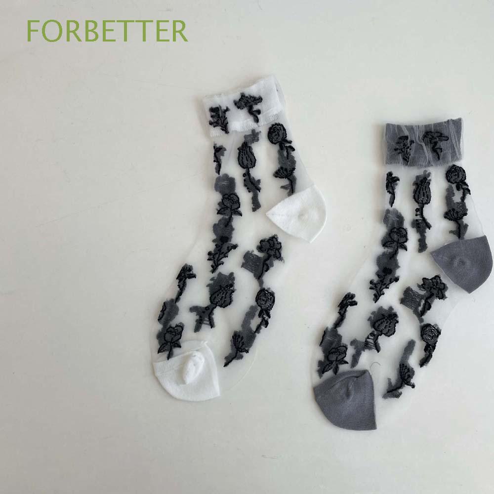 FORBETTER Personality Middle Tube Socks Japanese style Hosiery Glass ...