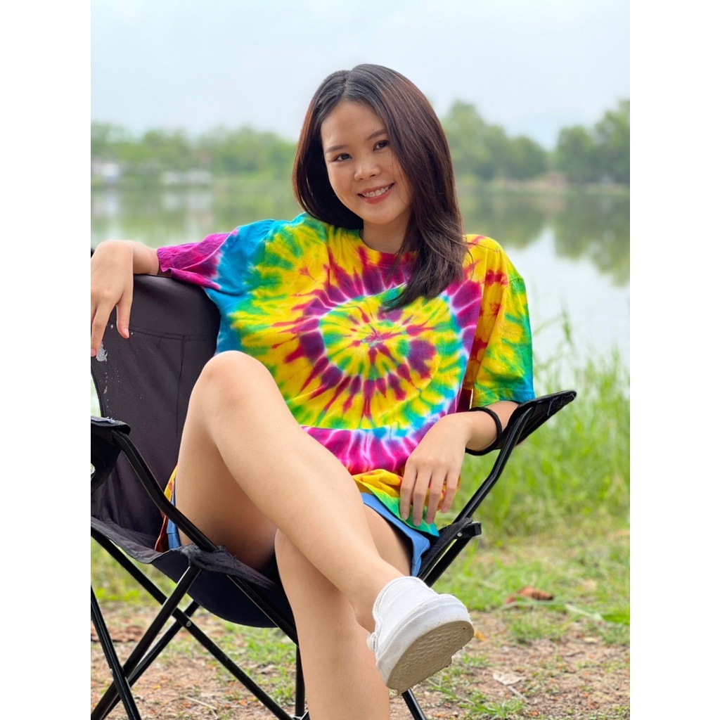 พร้อมส่ง เสื้อยืดมัดย้อม สีสดใส อก 38-54 ราคาถูกที่สุด ...