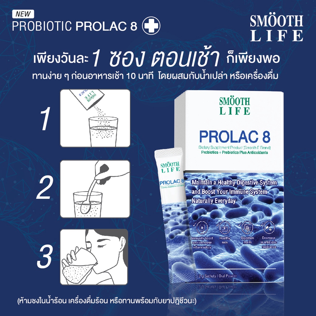 Smooth Life ProLac 8 by Smooth E โปรแลค 8 ปรับสมดุลลำไส้ สำหรับผู้มี ...
