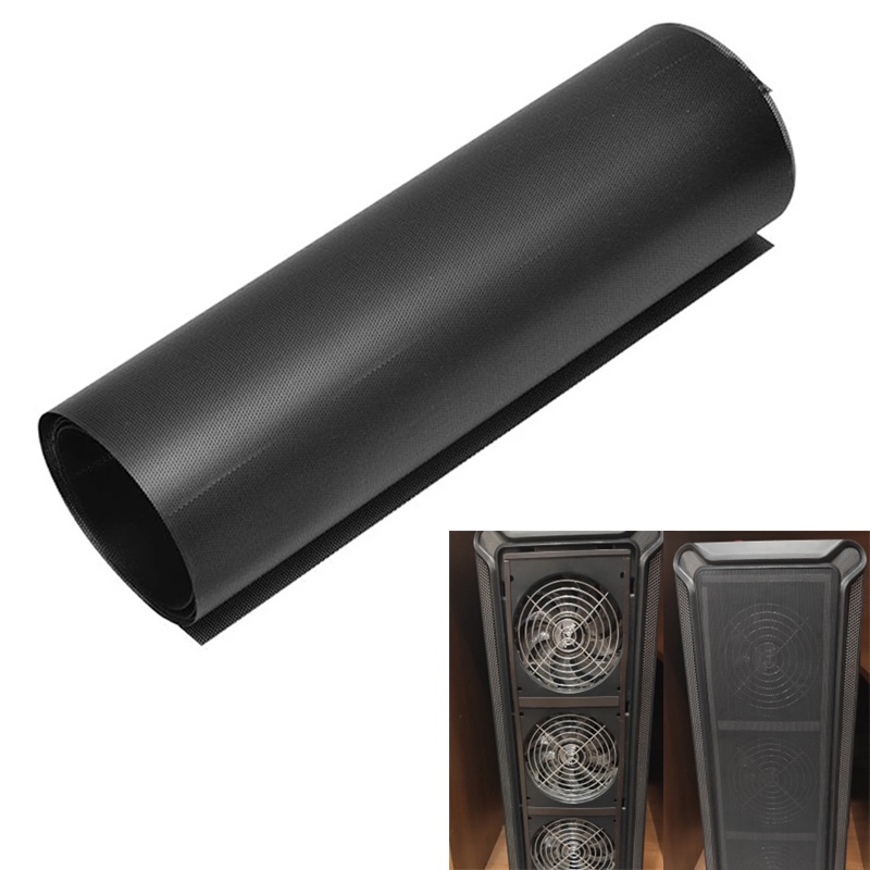 DIY 30x100cm Computer Mesh PVC PC Case Fan Cooler Black Dust Filter ...