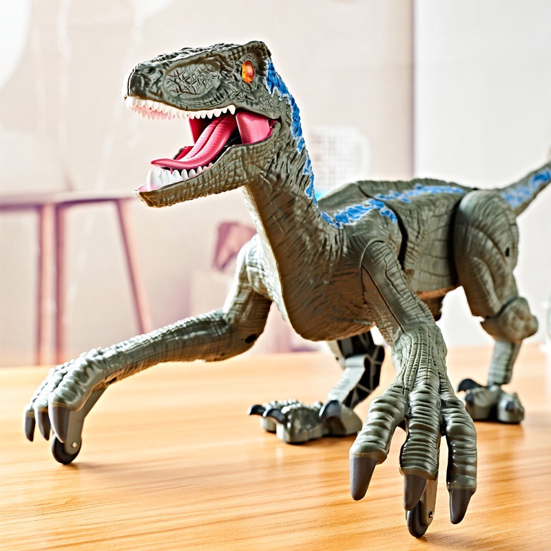 In Stock RC Simulation Dinosaur Intelligent With LED Light Raptor Toy ...