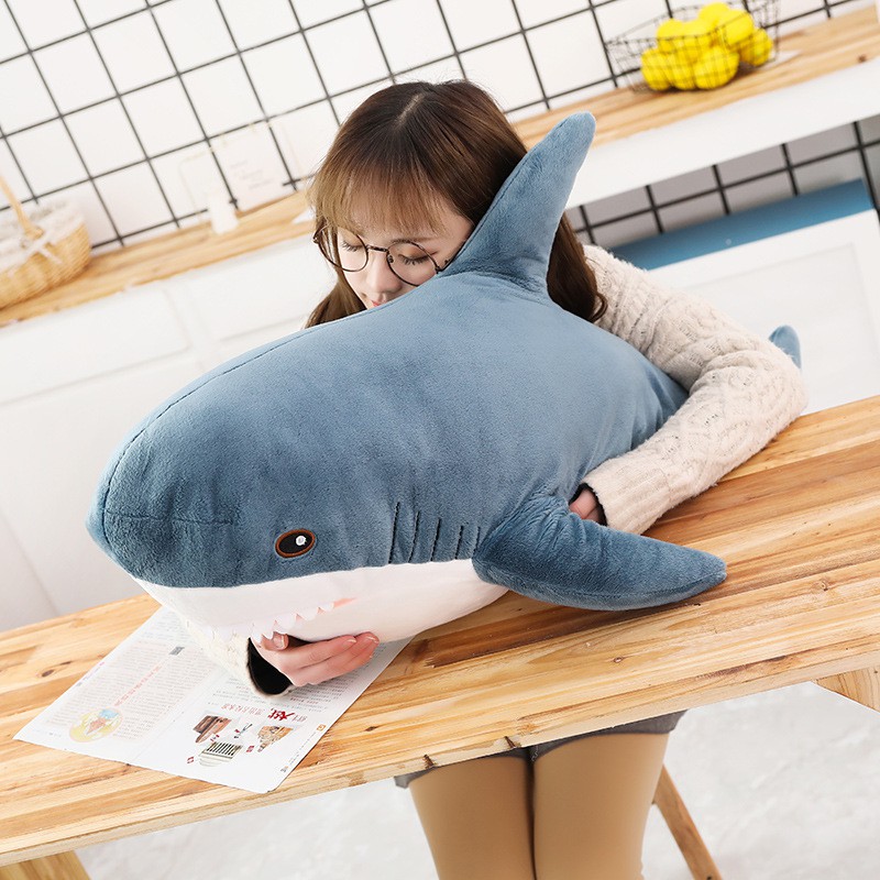 140cm Giant Shark Plush Toy Soft Stuffed Speelgoed Animal Reading ...