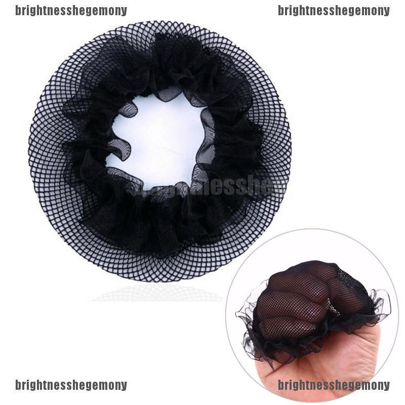 thro 2PCs Women Ballet Dance Skating Snoods Hair Net Bun Cover Black ...