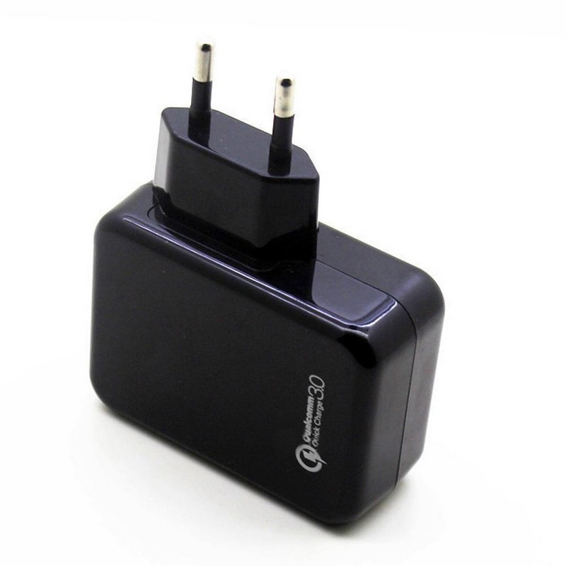 อุปกรณ์ชาร์จ qc 3 . 0 quick charge 3 พอร์ต usb 23 w 100-240 v eu plug jfsmartjoy สีดํา ...