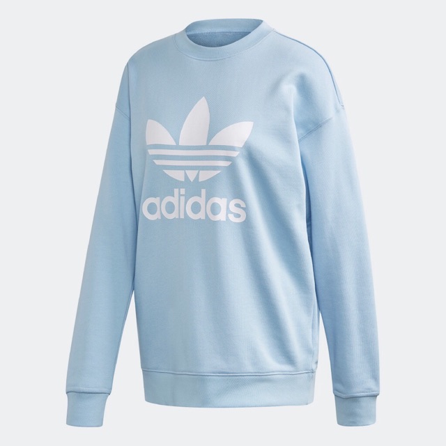 adidas ORIGINALS Trefoil Crew Sweatshirt ผู้หญิง blue FM3289 เสื้อกัน ...