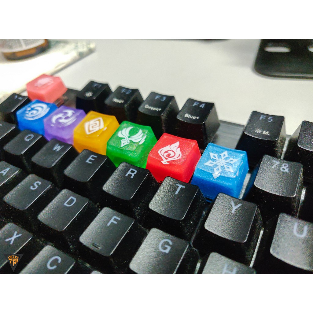 Genshin Impact Vision Glitter Mechanical Keycaps (Colored) Custom ...