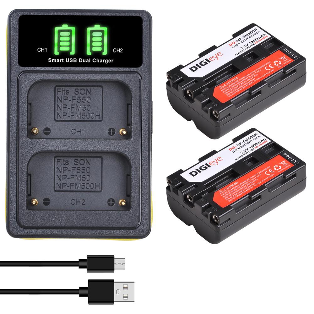 NPFM500H NPFM500H NP FM500H Battery + LED Dual Charger for Sony Alpha ...