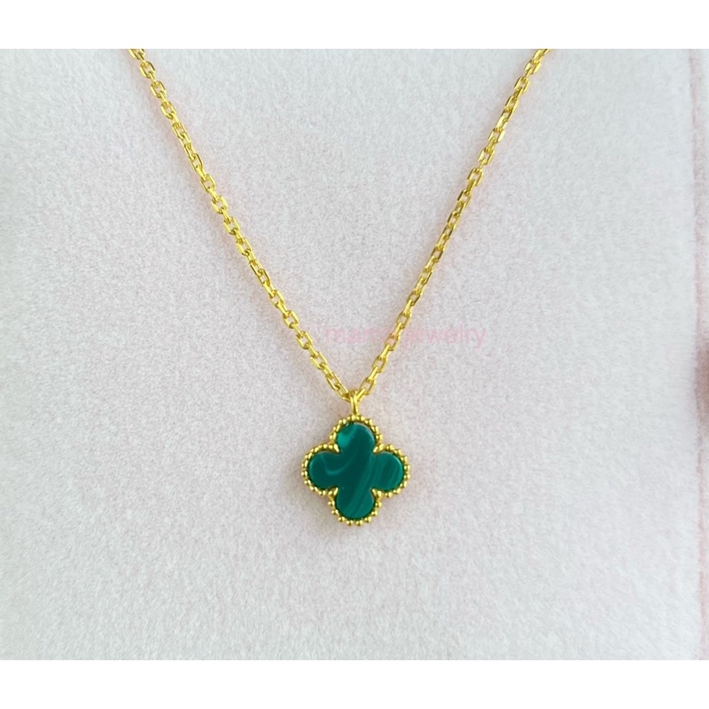 สร้อยคอ Van cleef ขนาดเล็ก จี้ทำจากหินแท้ ตัวเรือนเงินแท้/ชุบทอง18K ...