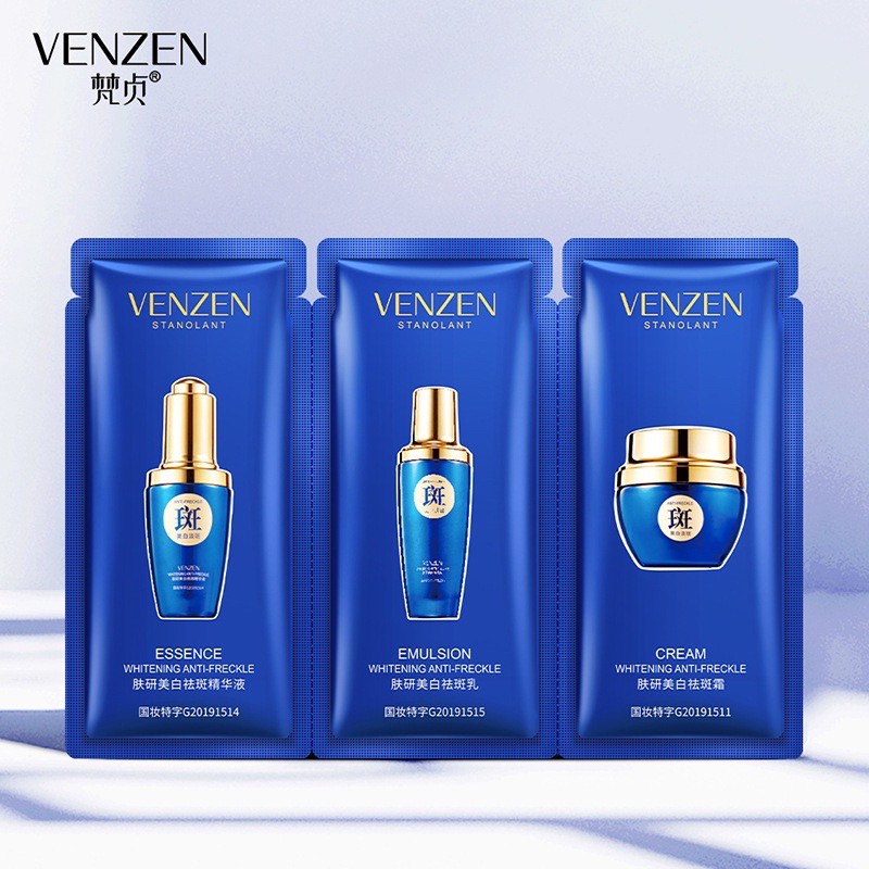 * ซื้อ 10 แถม 1 * ชุดบำรุง แก้ ฝ้า รูขุมขน Venzen Whitening Set ( 3 ...