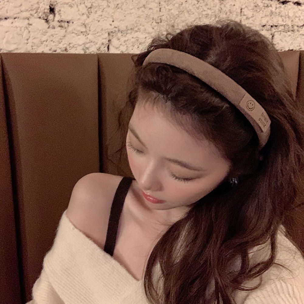 MENGXUAN Cute Flocking Hairbands Retro Korean Style Smile Face Hair ...