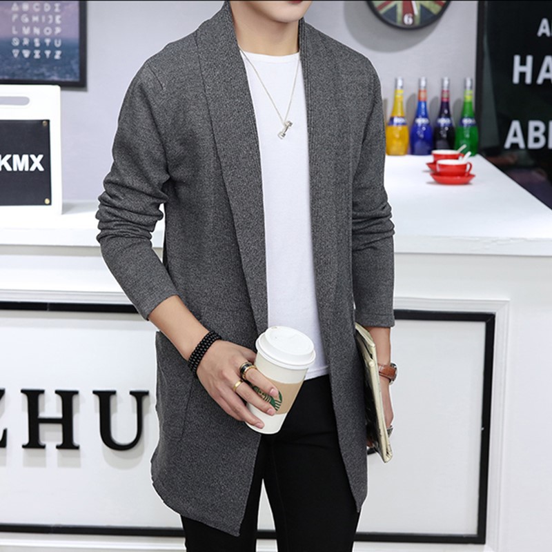 ()Men's Long Knitted Lapel Open Front Cardigan ASzR - v9kr63d4rd - ThaiPick