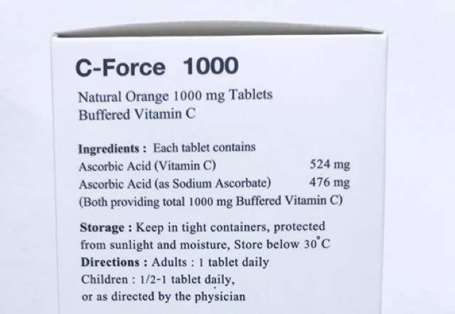 วิตามินซี1,000mg100เม็ด C-Force Vitamin C คุณภาพดี ราคาถูก - dr.thunder ...