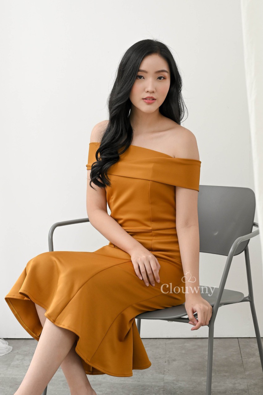 ชุดเดรสนางเงือกพรีเมี่ยม Scuba เข้ารูปไซส์ XL - clouwny.th - ThaiPick