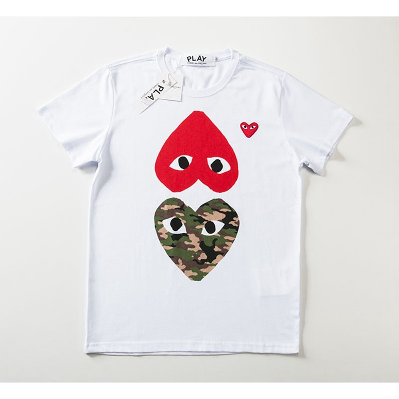 【Ready Stock】CDG PLAY T-shirt Men Woman Couple White Love Boy Girl ...