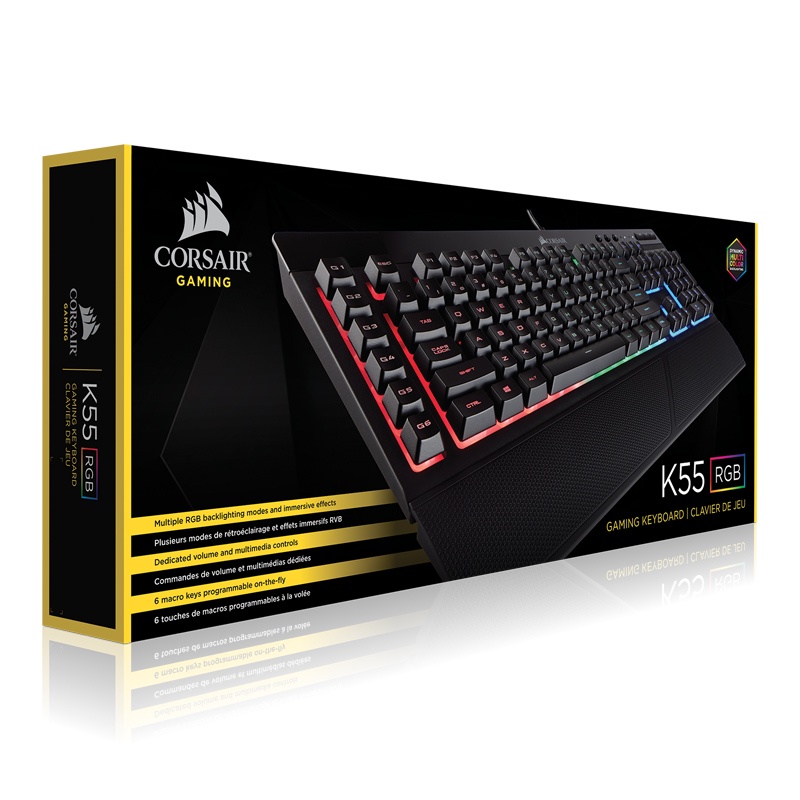 Corsair K55 คีย์บอร์ด RGB Symphony Backlit คีย์บอร์ดฟิล์ม USB Wired ...