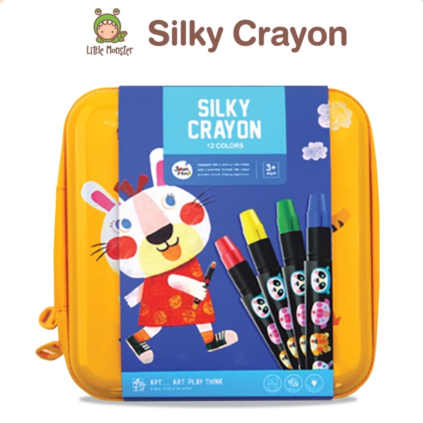 Joan Miro Iron box Silky Crayon 12 Colors Little Monster ชุดสีเทียนเด็ก สีเทียนปลอดสารพิษ ...