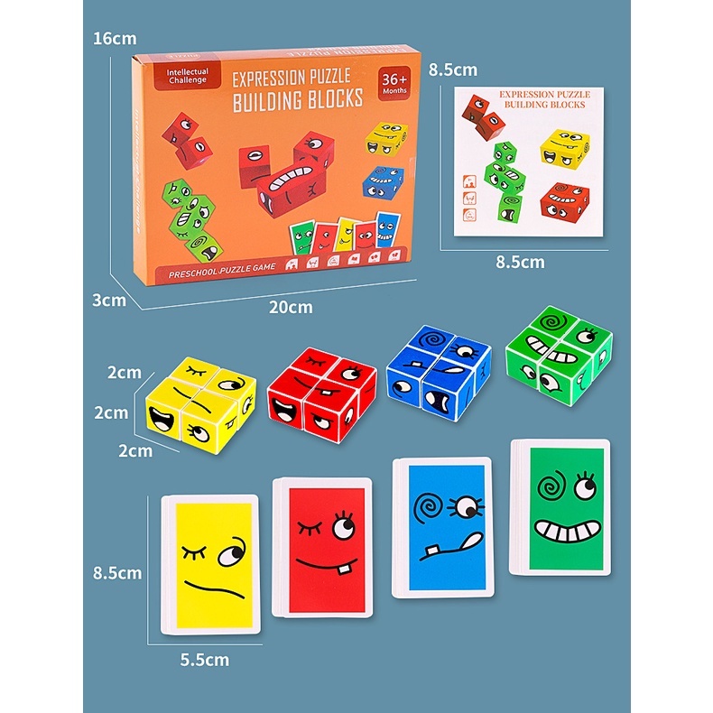 Expressions Matching Block Puzzles With Bell Cute Face-Changing Cube ...