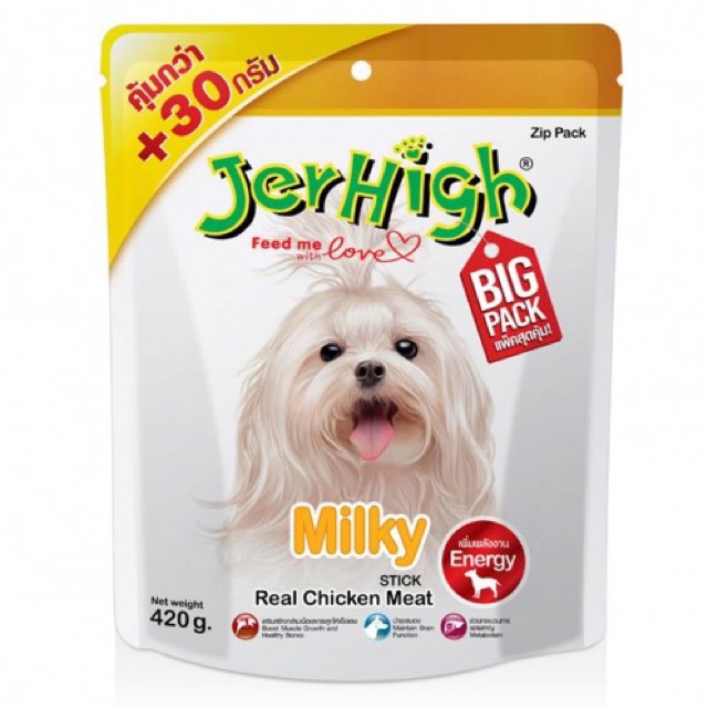 Jerhigh Stick 420g เจอร์ไฮ สติ๊ก รสนม, สตรอเบอรี่, แครอท, รสตับ, รสไก่ ...