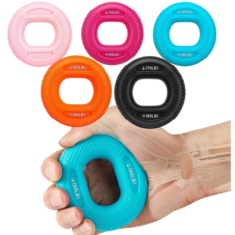 อุปกรณ์การฟื้นฟูสมรรถภาพ Silicone Portable Hand Grip Ring Wrist ...