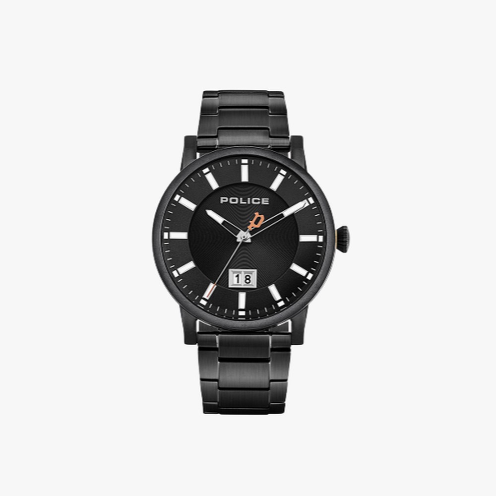 Police นาฬิกาข้อมือผู้ชาย Police ADDER black leather watch รุ่น PL ...