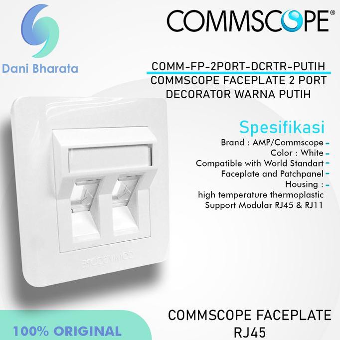 2 Hole RJ45 RJ11 Modular Jack AMP Commscope Dual Port Faceplate Kit ...