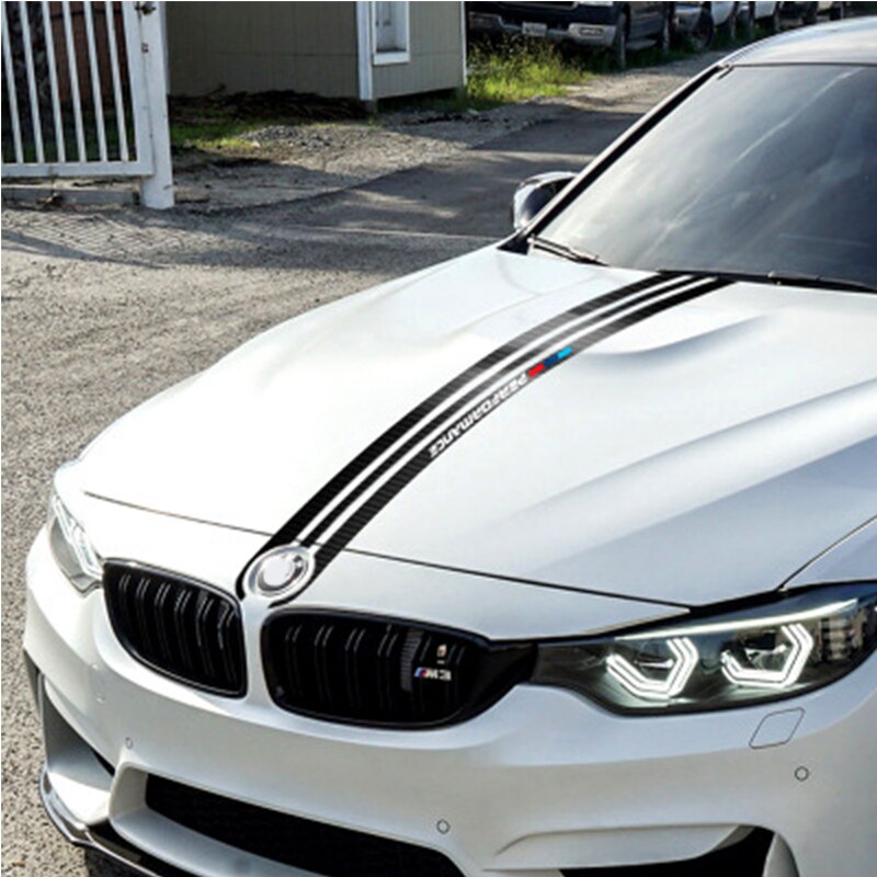สติกเกอร์ BMW 5D Carbon Fiber Car Hood Sticker Decals For BMW 1 2 3 4 5 ...