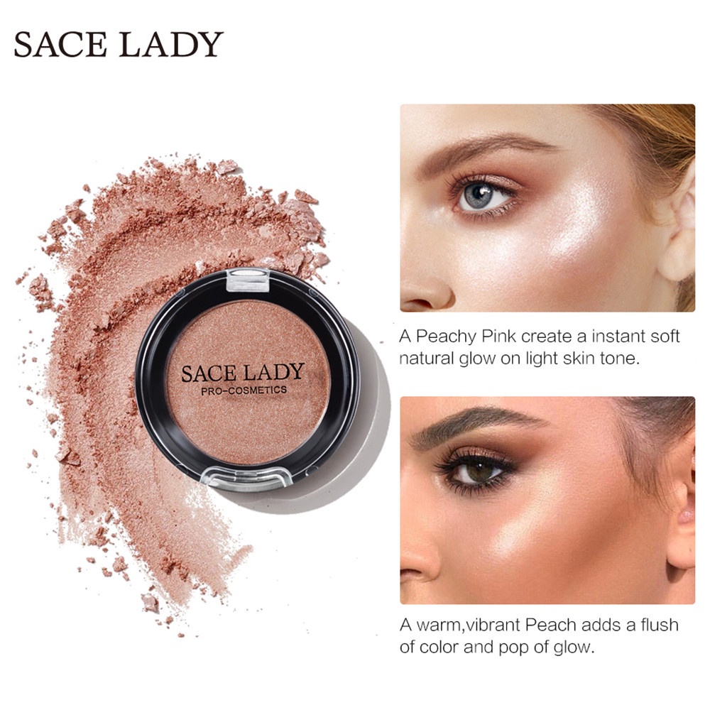 SACE LADY Highlighter Powder Glitter Palette Makeup Glow Face Contour ...