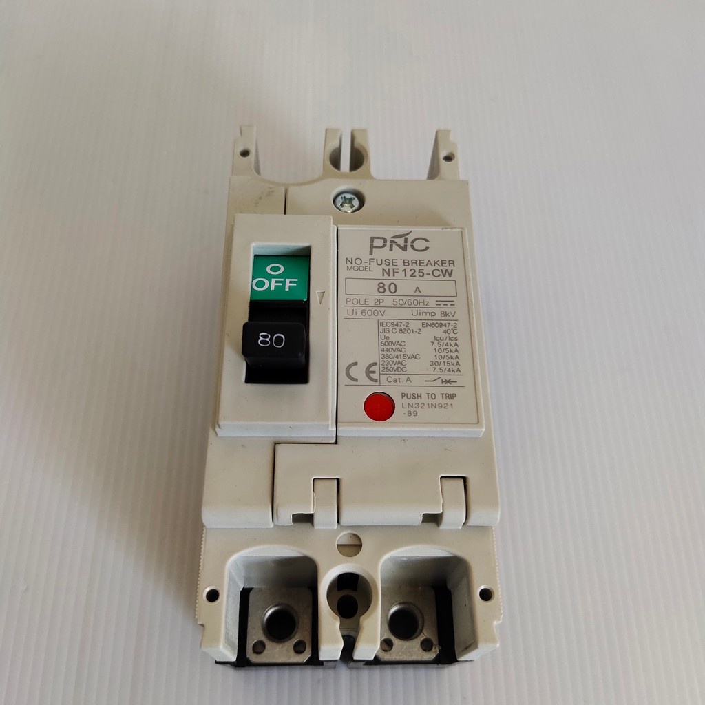 MODELNF125CW 2POLE BREAKER MCCB เบรกเกอร์ กระแสไฟ80A100A 125A AC220V ...