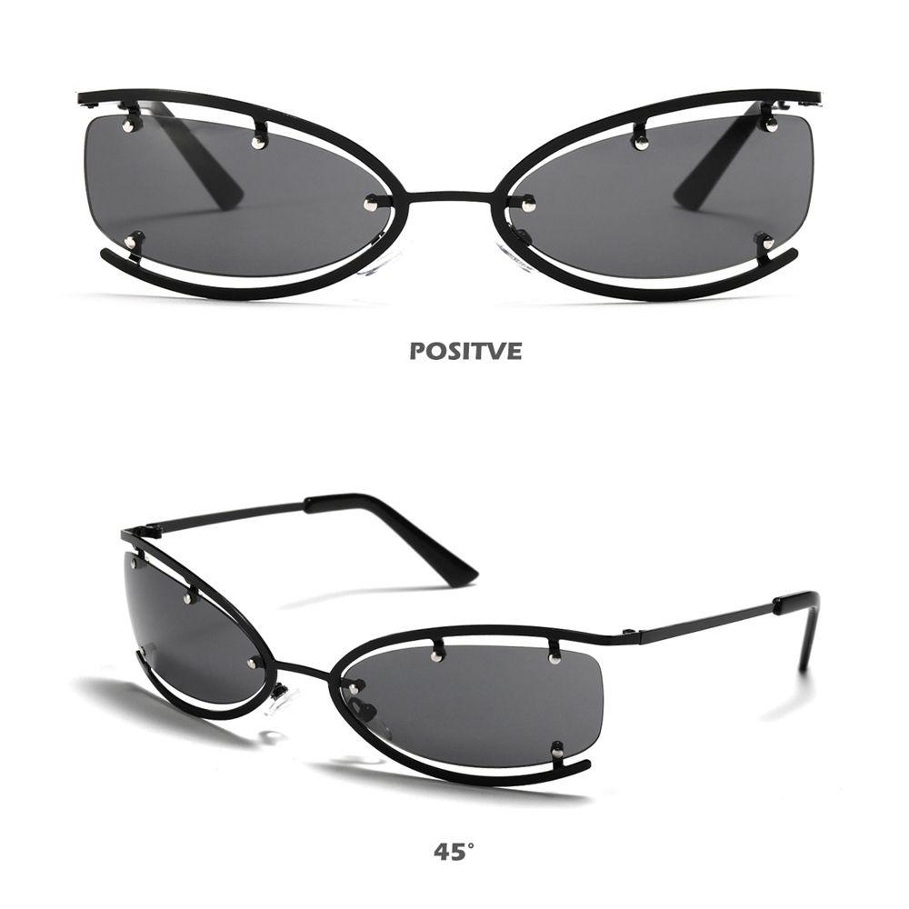 Jonye Y2K แว่นตากันแดด UV400 ไร้ขอบ 2000S พังก์ - jony1.th - ThaiPick