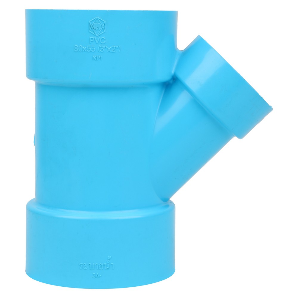 ท่อประปา ข้อต่อ ท่อน้ำ ท่อPVC ข้อต่อสามทางวายลด-บาง SCG 3"x2" สีฟ้า ...