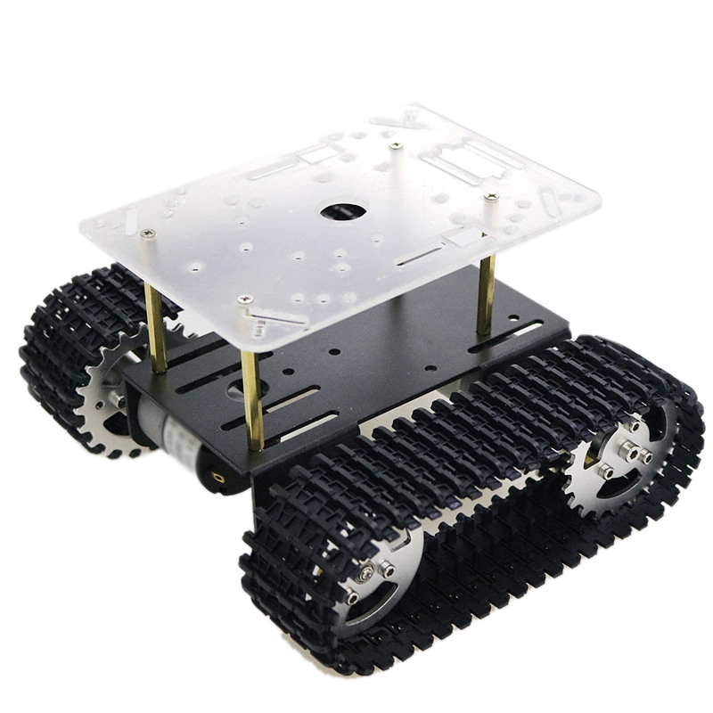 Rc Smart Tank Car Chassis Kit Rubber Track Crawler Arduino 130 Motor ...