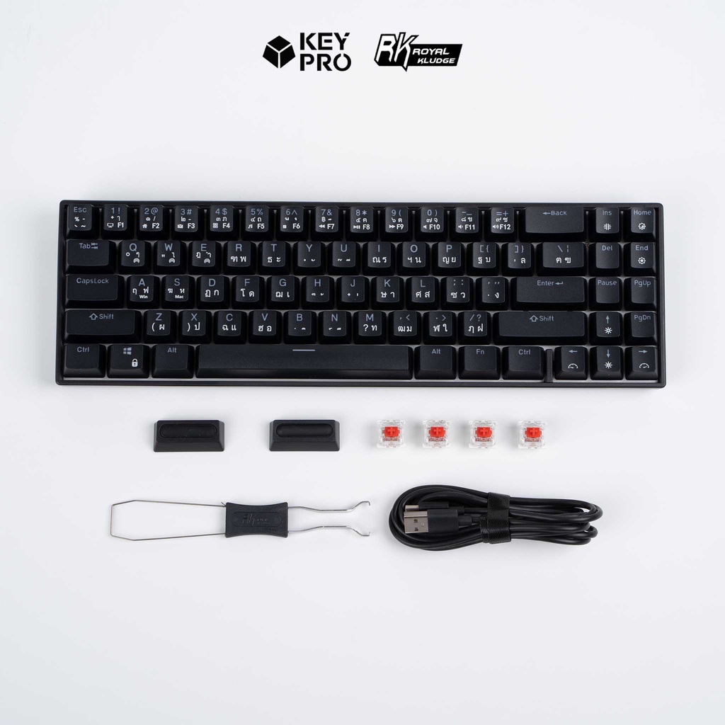 ประกันไทย คีย์บอร์ด Royal Kludge RK71 รุ่น 3 โหมด 2.4gHz Bluetooth RGB Hotswap Mechanical ...