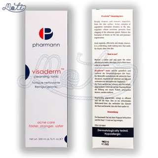 Pharmann Visaderm Cleansing tonic 200ml ลดสิวอุดตัน อักเสบ ลดรอยแดง คุม ...