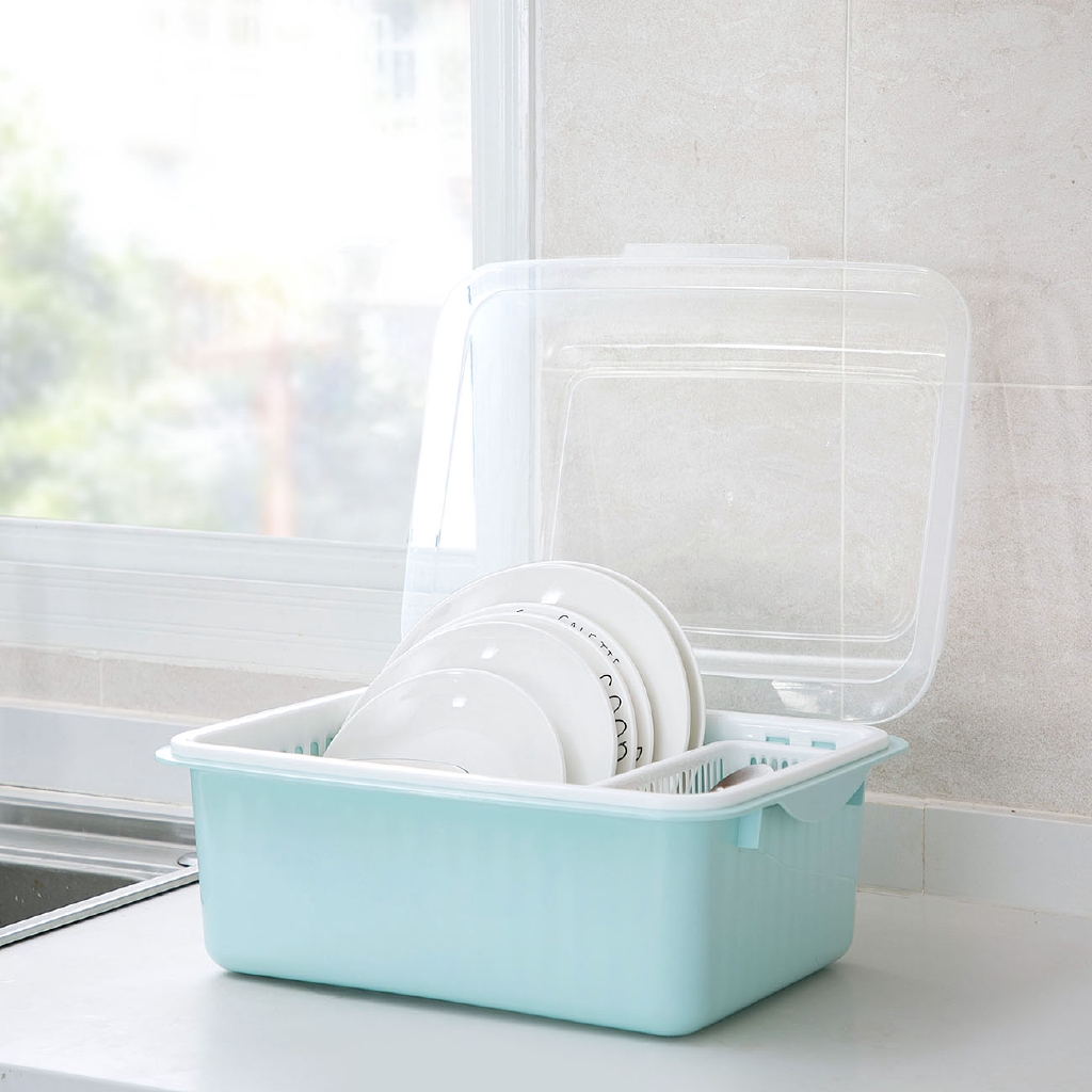 【JUJIAJIA】Home Everyday Dish Storage Box with Cover Bowl Chopsticks ...