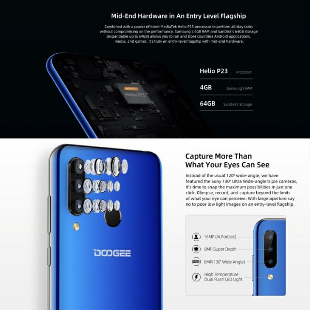 DOOGEE N20 จอ 6.3 นิ้ว แรม 4GBรอม 64GB แบตอึด4350 แอมป์ ถ่ายรูปสวย ด้วย ...