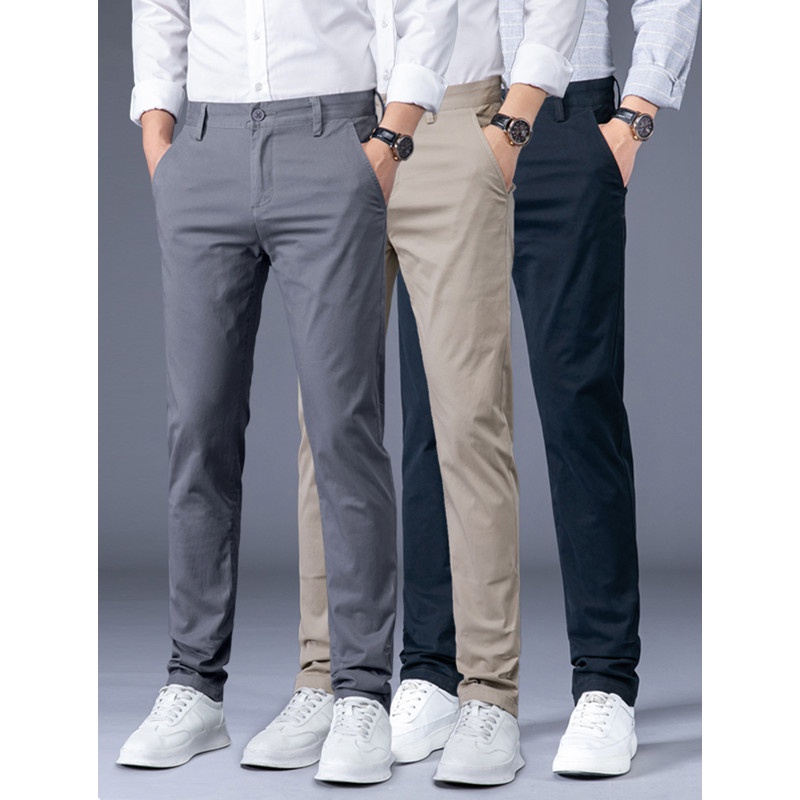 Size 28-38 Men Pants Spring Autumn Fashion Casual Cotton Slim Fit ...