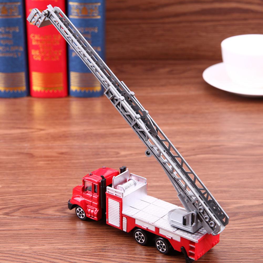 High Simulation Mini Fire Engine Model Alloy Vehicles Truck Toy Kids ...