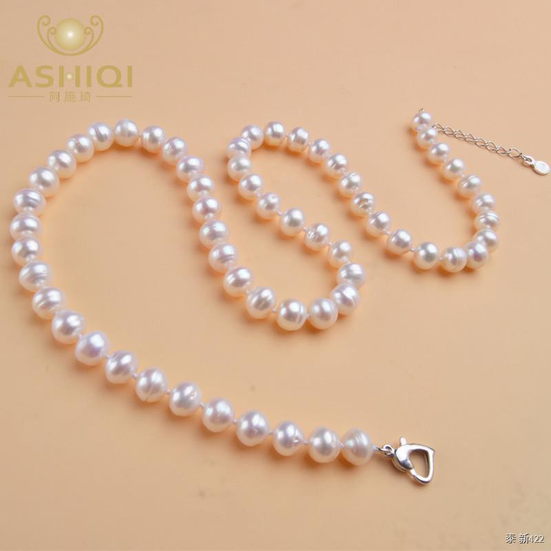 Ashiqi Natural Freshwater Pearl Necklace Near Round Pearl Jewelry For