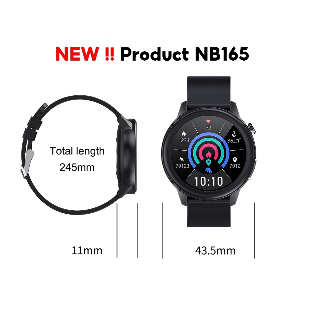 รุ่นใหม่อัพเกรท 2022 Dtech Smart watch รุ่น NB165 สีดำ วัดออกซิเจนใน ...
