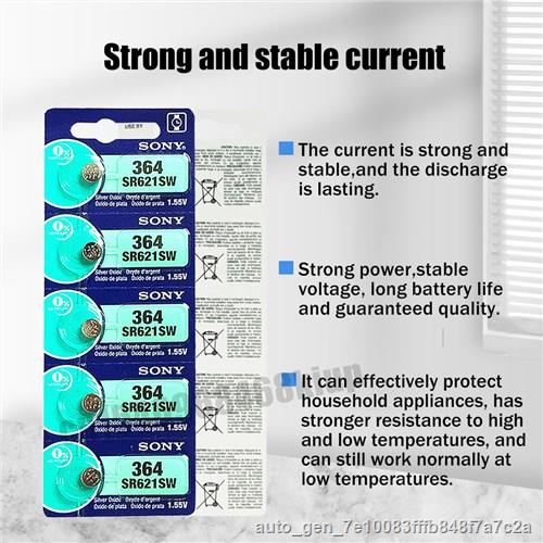 al 1.55v Sony 364 Sr621sw Silver Oxide Battery For Toys Watch ...
