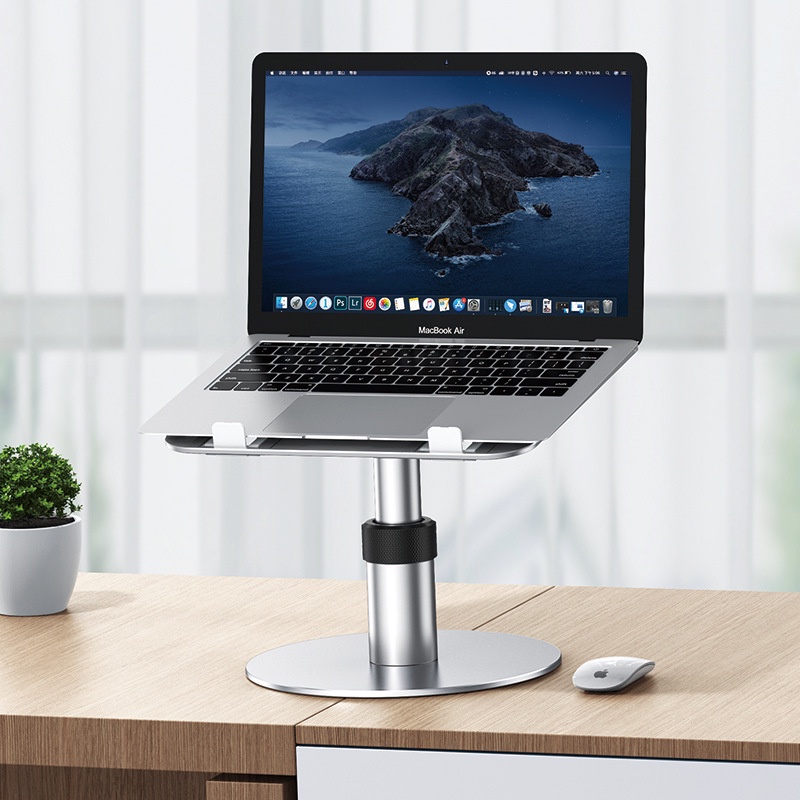 Aluminum Alloy Lifting Laptop Stand Adjustable 360Degree Rotating ...