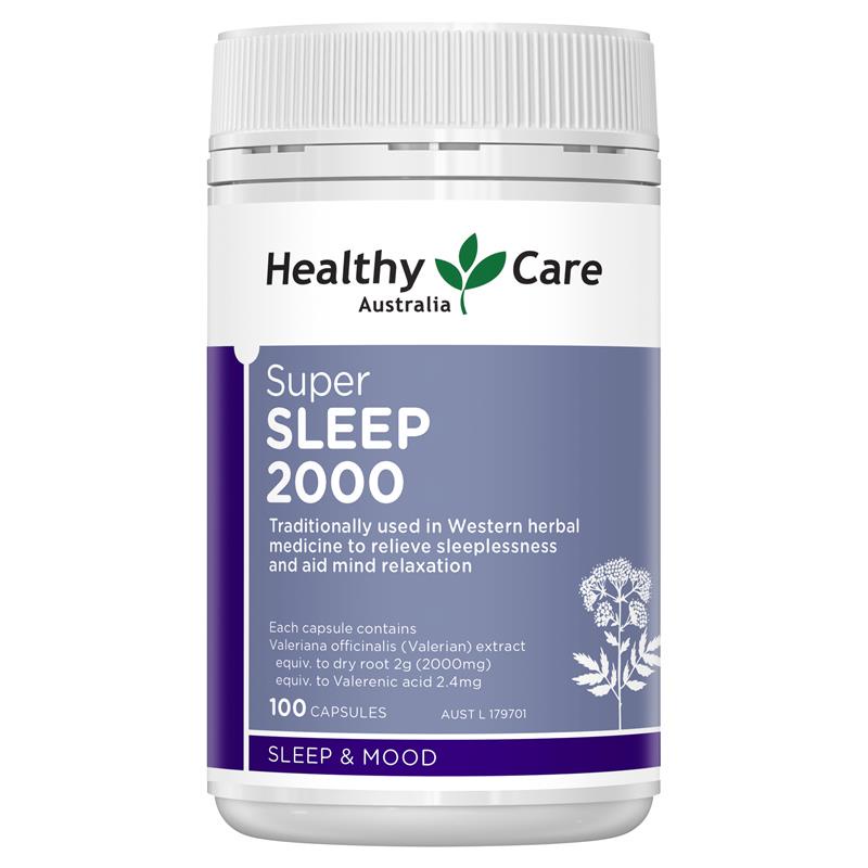 Healthy Care Super Sleep (Valerian 2000mg) 100 Capsules / เฮลท์ตี้ แคร์ ...